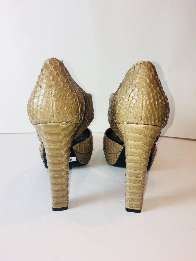 Devi Kroell Python Peep Toes at 1stDibs