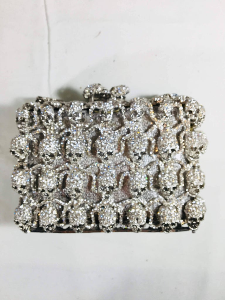 Shay Accessories Swarovski Crystal Skull Clutch. at 1stDibs
