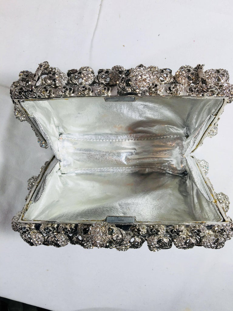 Shay Accessories Swarovski Crystal Skull Clutch. at 1stDibs