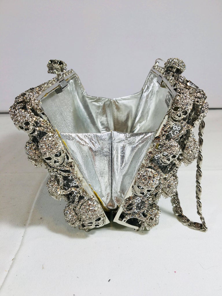Shay Accessories Swarovski Crystal Skull Clutch. at 1stDibs