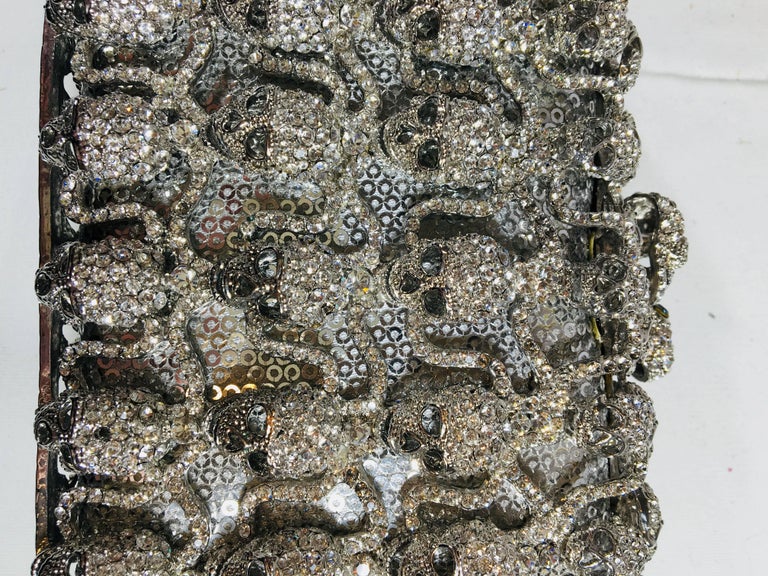 Shay Accessories Swarovski Crystal Skull Clutch. at 1stDibs