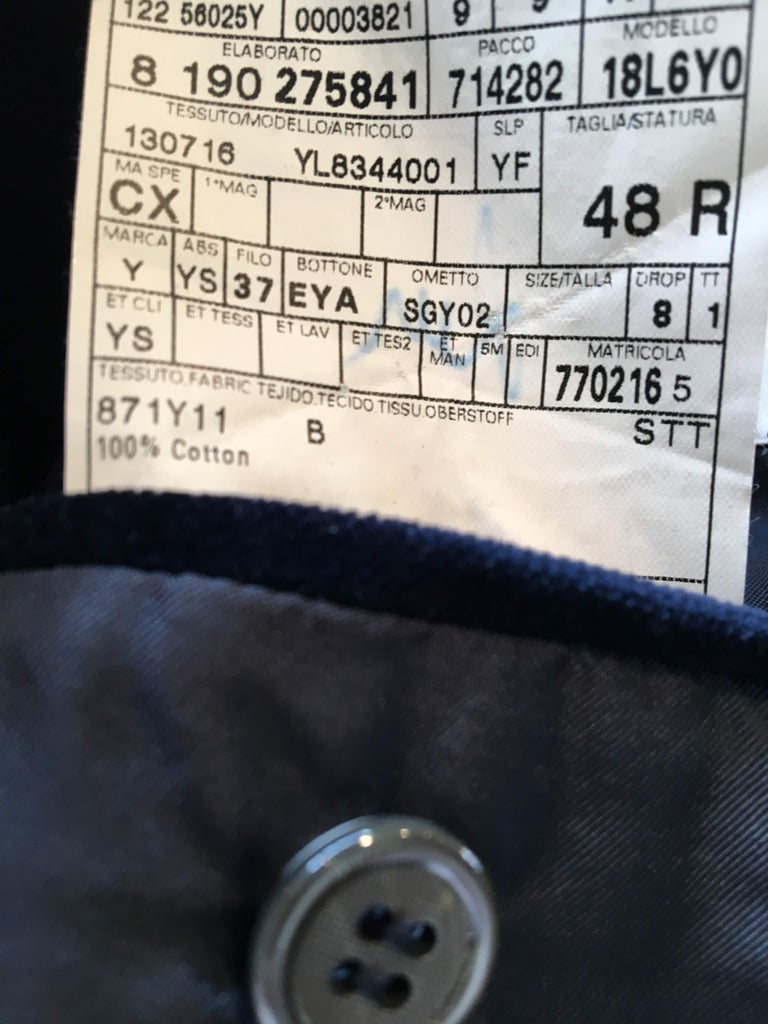 Yves Saint Laurent velvet navy blazer. at 1stdibs