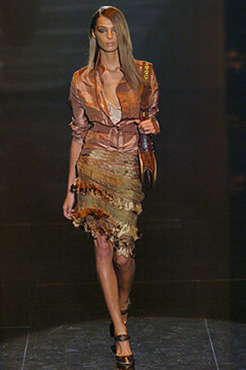Gucci Brown Runway Skirt with Tassels at 1stDibs