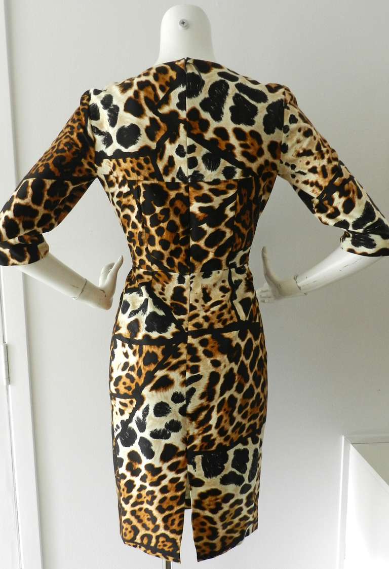 Yves Saint Laurent Leopard Silk Wiggle dress at 1stDibs