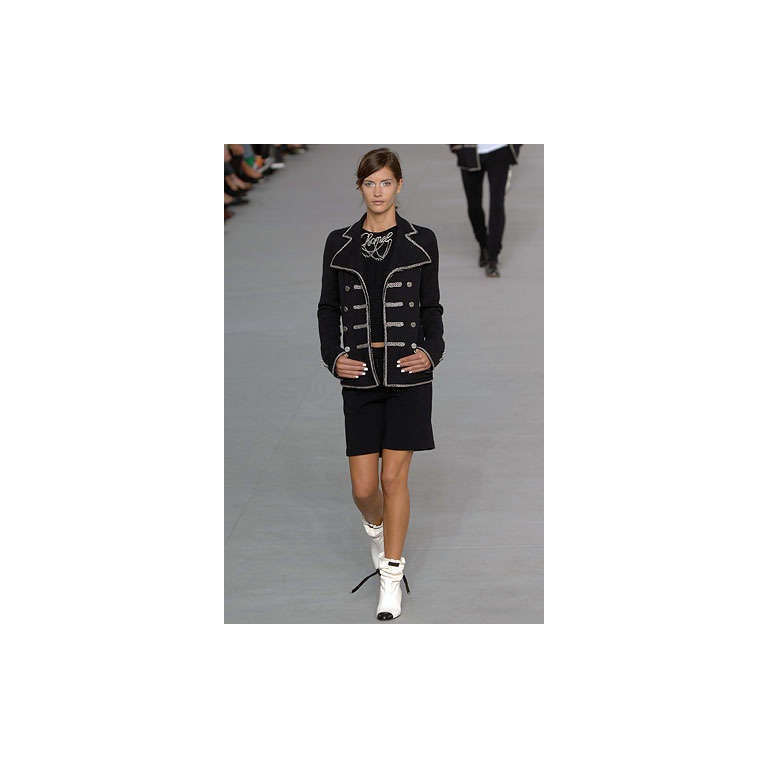 Chanel 06P Runway Black Jacket w Silver Embroidery at 1stDibs