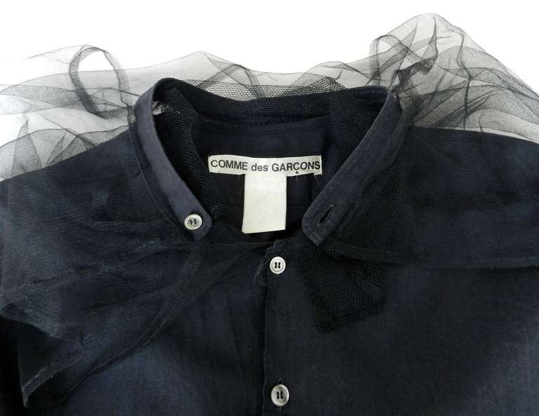 Early Rei Kawakubo Comme des Garcons Black Deconstructed Top at 1stDibs
