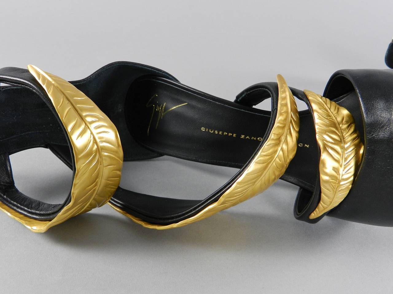 Giuseppe Zanotti Gold Metal Leaf Heels at 1stDibs | giuseppe gold leaf ...