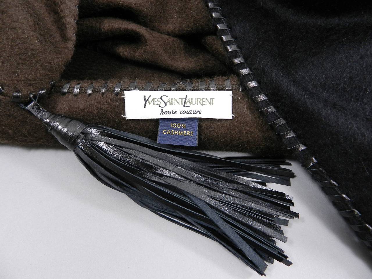 Yves Saint Laurent Haute Couture Brown Black Cashmere Nomad Cape at 1stDibs