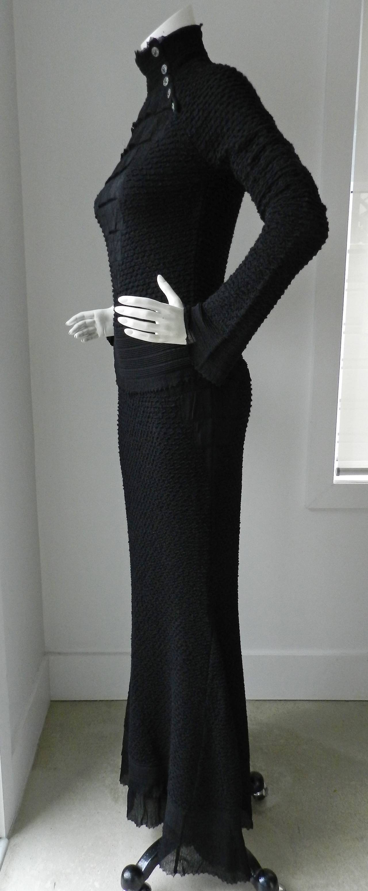 Chanel 10A Shanghai Collection Black Jersey Dress and Scarf Set at 1stDibs