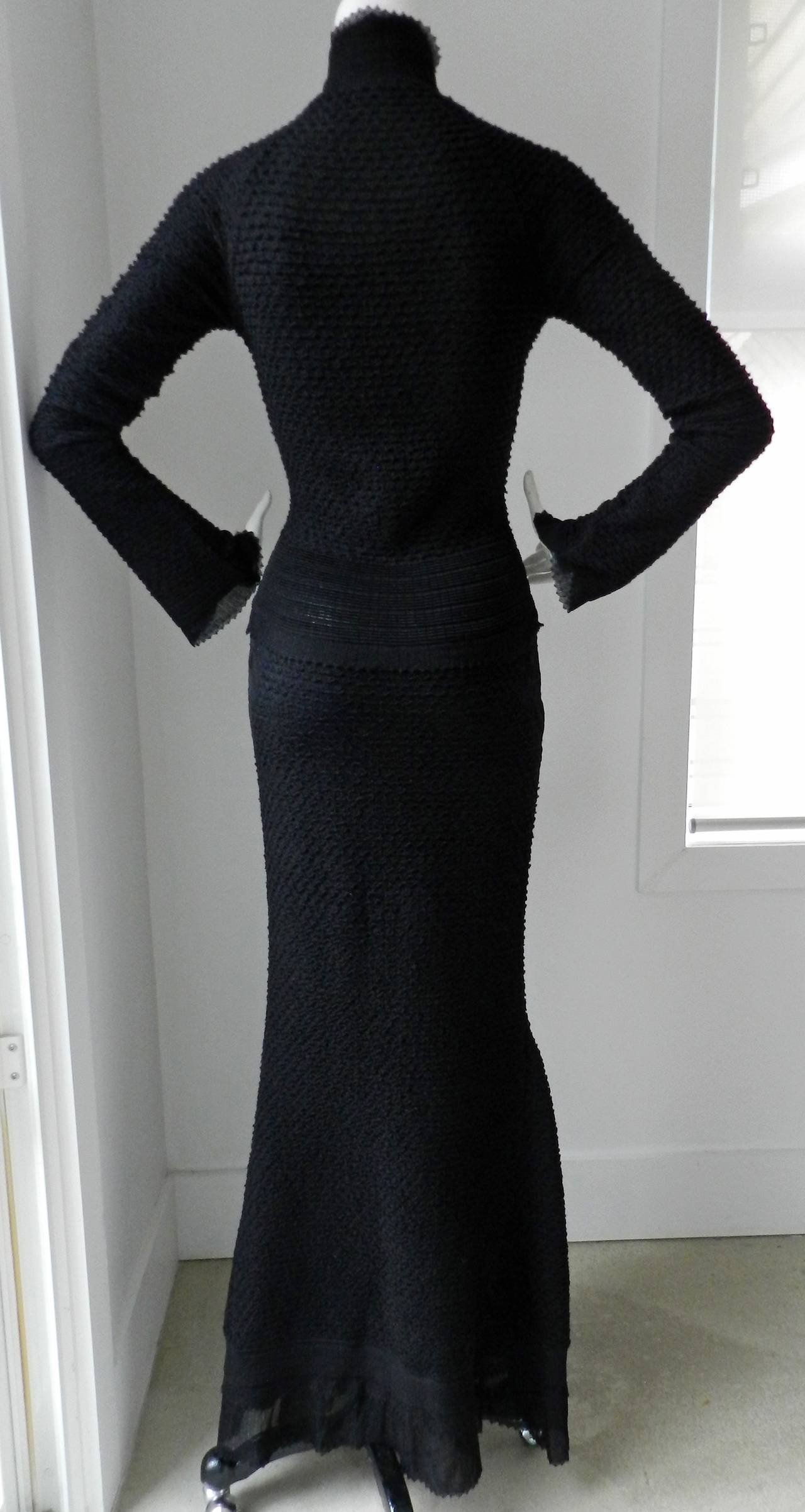 Chanel 10A Shanghai Collection Black Jersey Dress and Scarf Set at 1stDibs