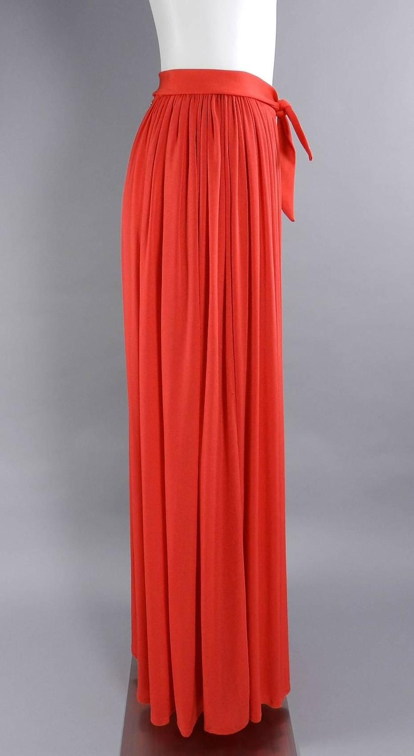 Yves Saint Laurent Vintage 1980's Red Palazzo Pants at 1stdibs
