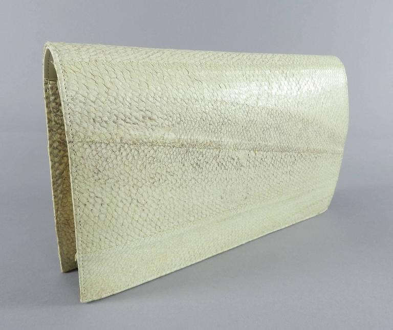 Yves Saint Laurent Haute Couture Snakeskin Clutch with Cowrie Shell at ...