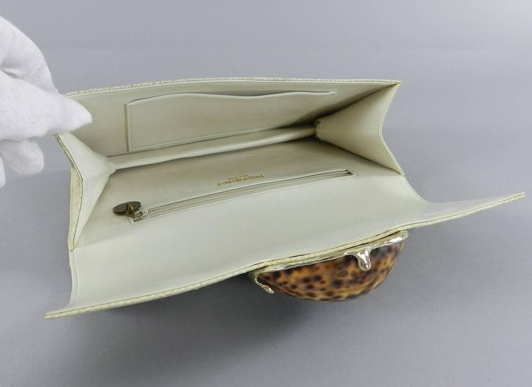 Yves Saint Laurent Haute Couture Snakeskin Clutch with Cowrie Shell at ...