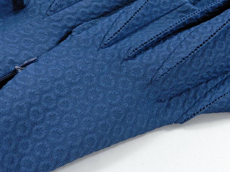 Alaia Prussian Blue Fit and Flare Knit Jersey Dress at 1stDibs