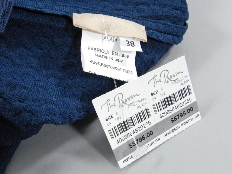 Alaia Prussian Blue Fit and Flare Knit Jersey Dress at 1stDibs