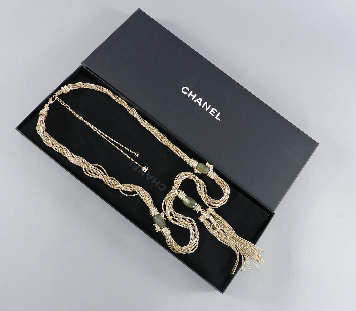 Chanel 10A Shanghai Collection Long Gold Rope Dragon Necklace at 1stdibs
