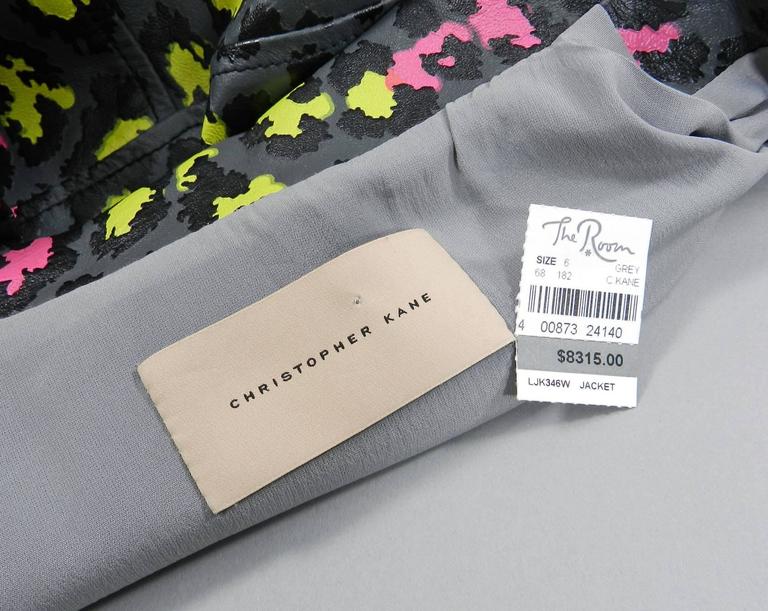 Christopher Kane Neon Leopard Leather Biker Jacket - 2014 resort at 1stDibs