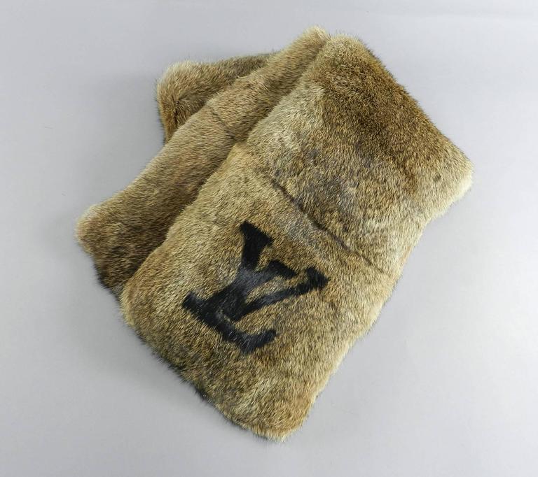 Louis Vuitton Rex Rabbit Fur LV Logo Scarf - Limited Edition Runway at ...