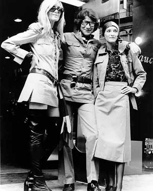 YSL Vintage 1968 La Saharienne Safari Jacket / Skirt Suit - Khaki Green ...