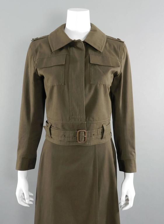 YSL Vintage 1968 La Saharienne Safari Jacket / Skirt Suit - Khaki Green ...