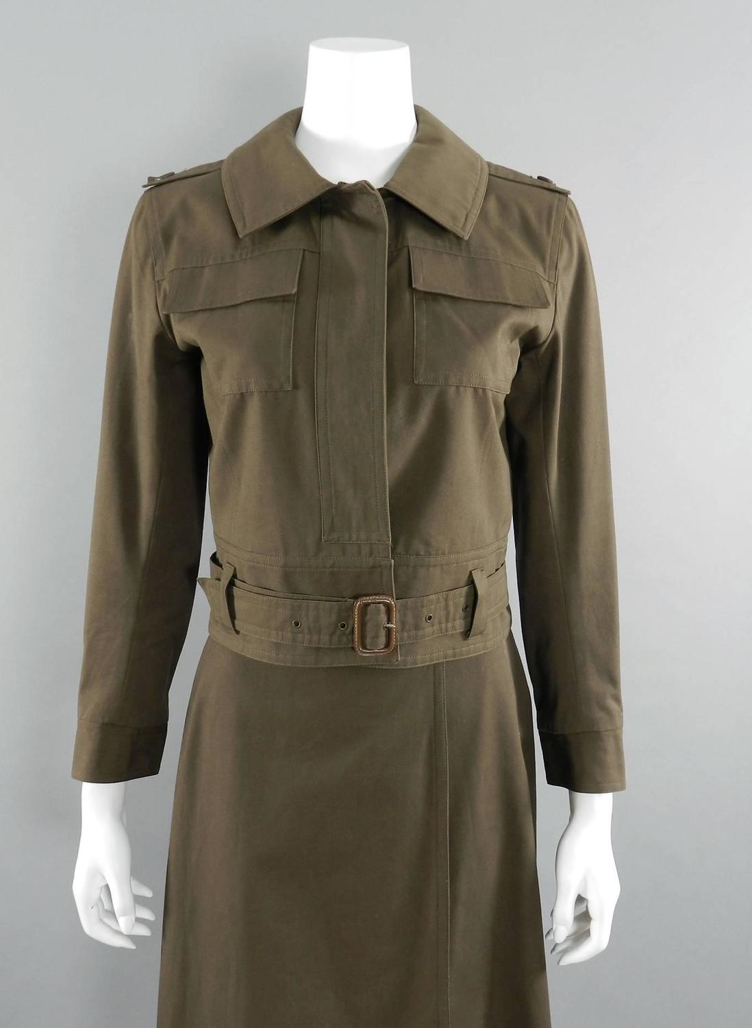 YSL Vintage 1968 La Saharienne Safari Jacket / Skirt Suit - Khaki Green ...