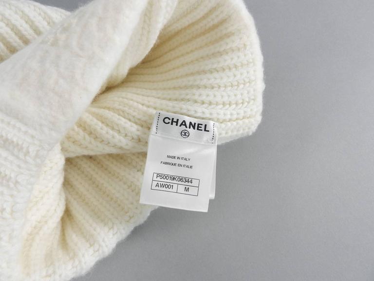 Chanel Winter White Knit Toque Hat - Cashmere at 1stDibs | chanel ...