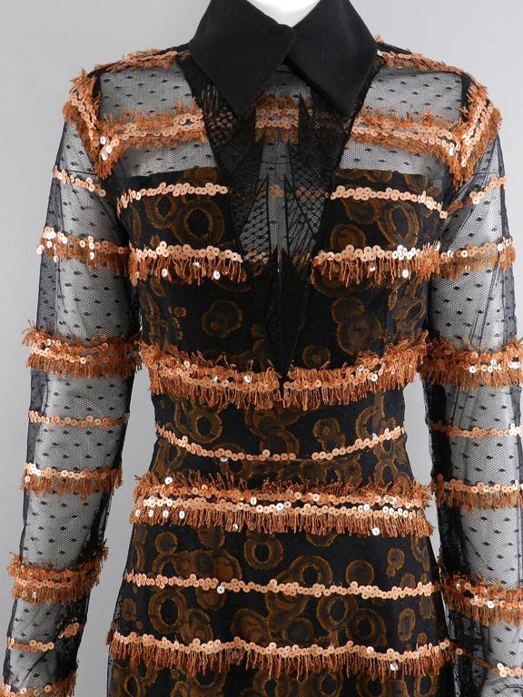 Rodarte Fall 2012 Runway Black and Rust Sequin Dress at 1stDibs