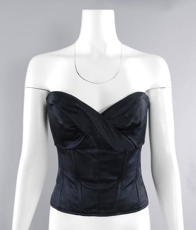 Chanel Vintage 1995 Fall Silk Satin Strapless Corset Bustier at 1stDibs ...