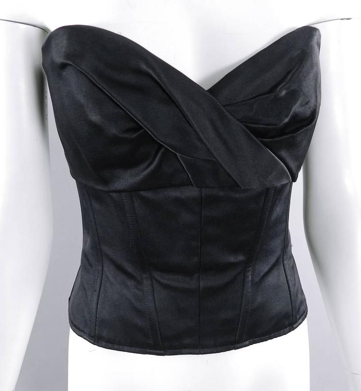 Chanel Vintage 1995 Fall Silk Satin Strapless Corset Bustier at 1stDibs ...