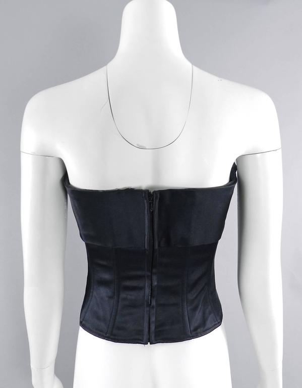 Chanel Vintage 1995 Fall Silk Satin Strapless Corset Bustier at 1stDibs ...