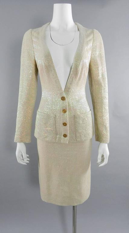 Chanel Spring 1999 Haute Couture Runway Shimmer Suit at 1stDibs