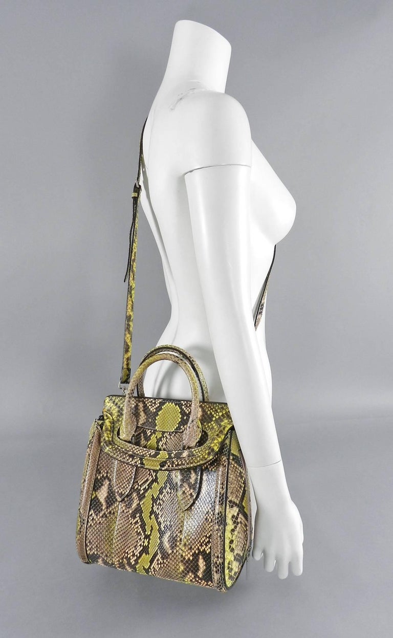 Alexander Mcqueen Small Lime Green Python Heroine Bag at 1stDibs ...