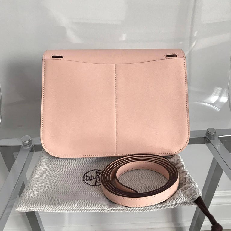 Hermes Halzan Mini 22cm 4 way Bag - Veau Swift Rose Eglantine at ...