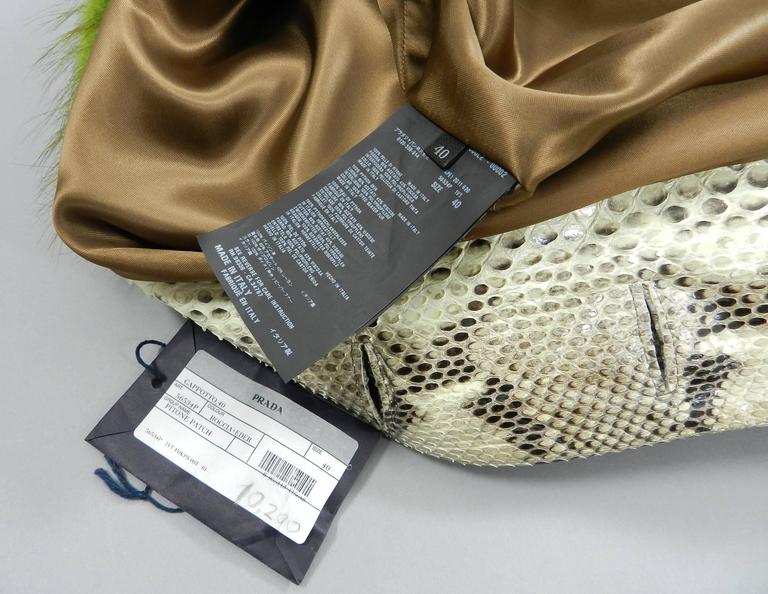 Prada Fall 2011 Runway Ad Campaign Python and Green Fur Coat at 1stDibs