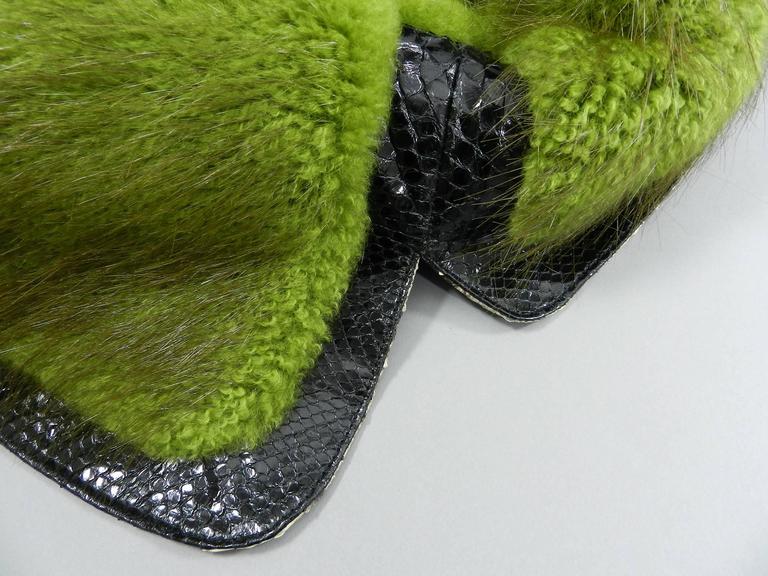Prada Fall 2011 Runway Ad Campaign Python and Green Fur Coat at 1stDibs