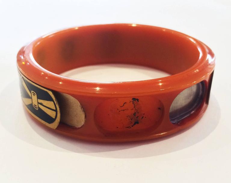 1920s Bakelite Cosmetic Compact bracelet by Marlowe at 1stDibs