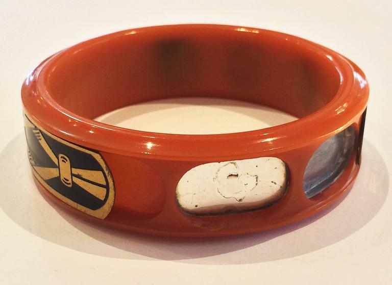 1920s Bakelite Cosmetic Compact bracelet by Marlowe at 1stDibs