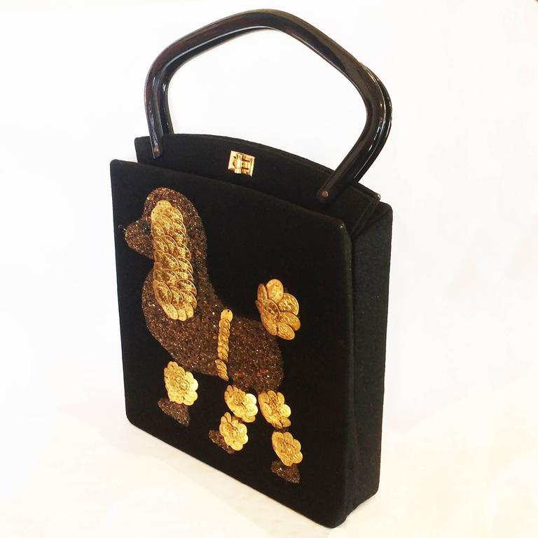 Rare Jolles Paris France Poodle Handbag 1950s at 1stDibs