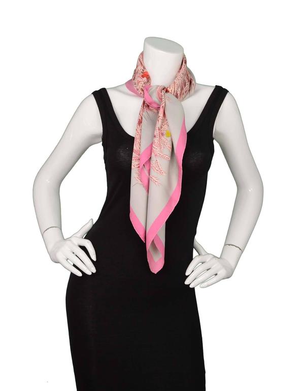 Hermes Pink and Grey Silk Bunny Print 36" Square Scarf at 1stDibs ...