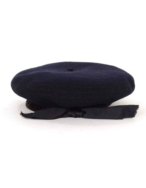 Chanel Vintage '70s Navy Wool Beret Hat at 1stDibs | chanel beret ...