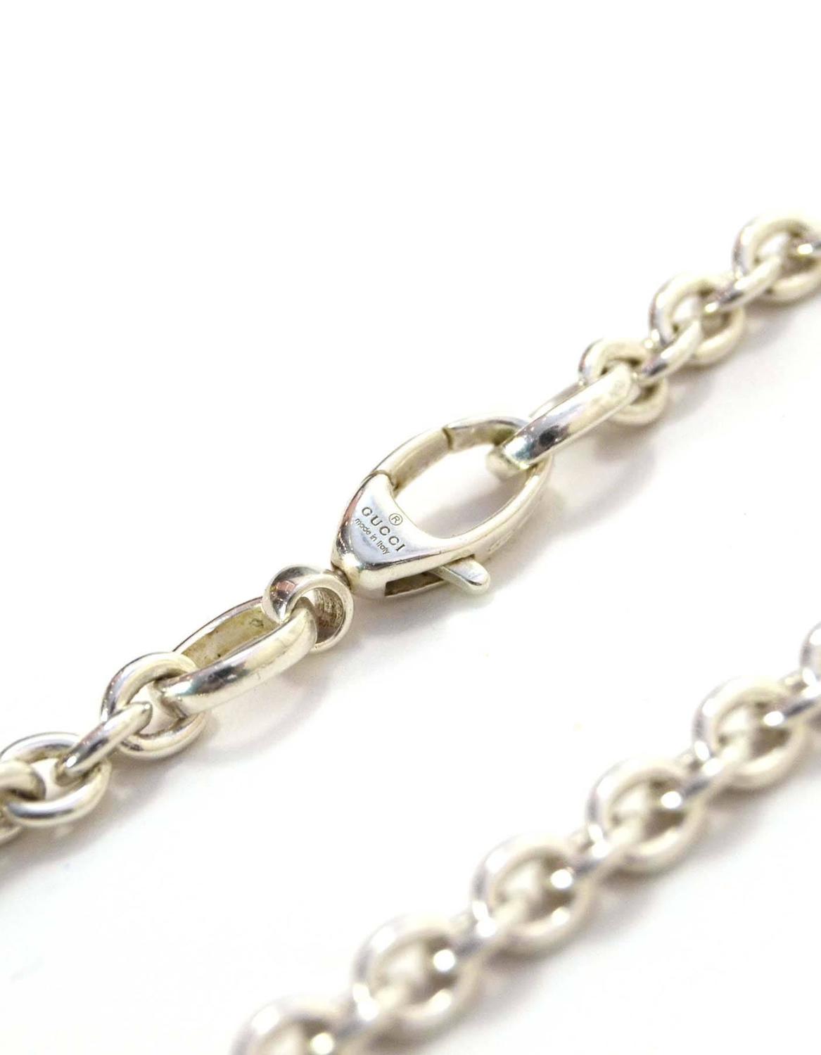 Gucci Sterling Silver Logo Chain Necklace For Sale at 1stdibs
