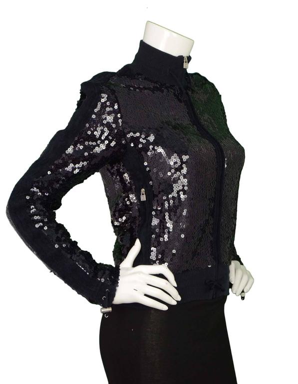 Chanel Navy Sequin Track Sweater Jacket sz 36 at 1stDibs | sequin track ...