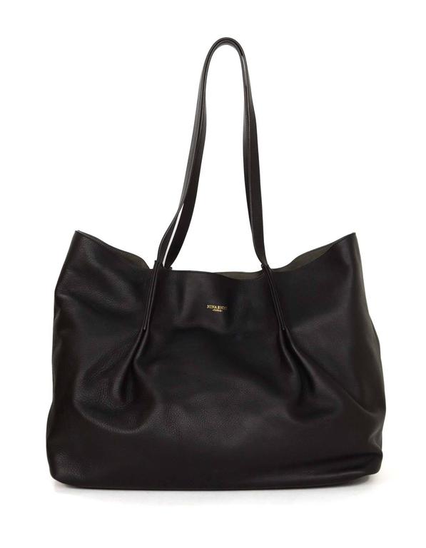 Nina Ricci Black Pleated 'Ondine' Shopper Tote Bag GHW rt. $990 For ...