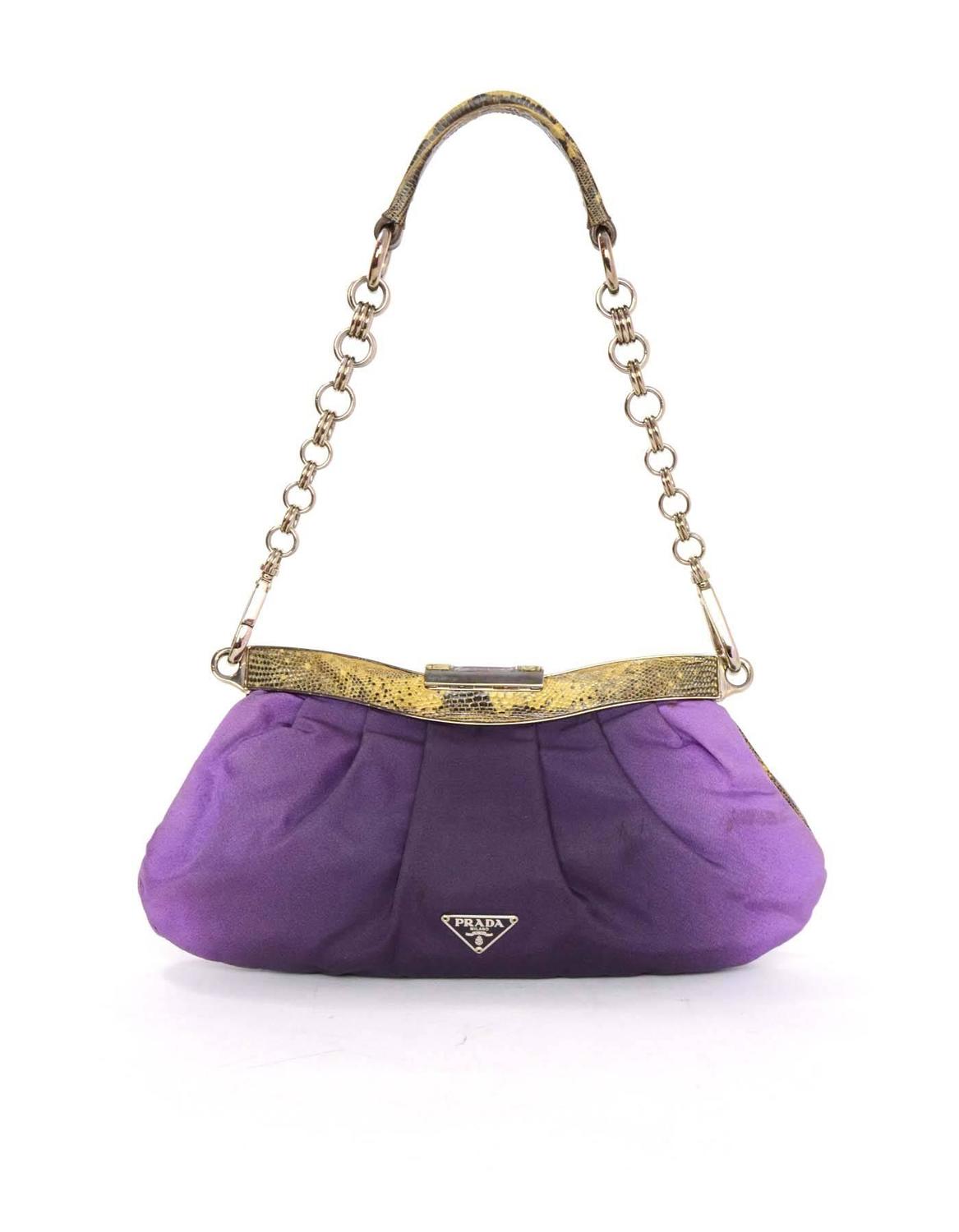 Prada Purple Ombre Satin Evening Bag SHW For Sale at 1stdibs