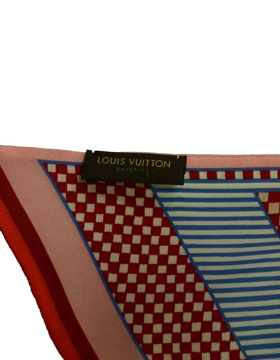 Louis Vuitton Multi-Color Damier Check Print Bandeau Scarf/Neck Tie For ...