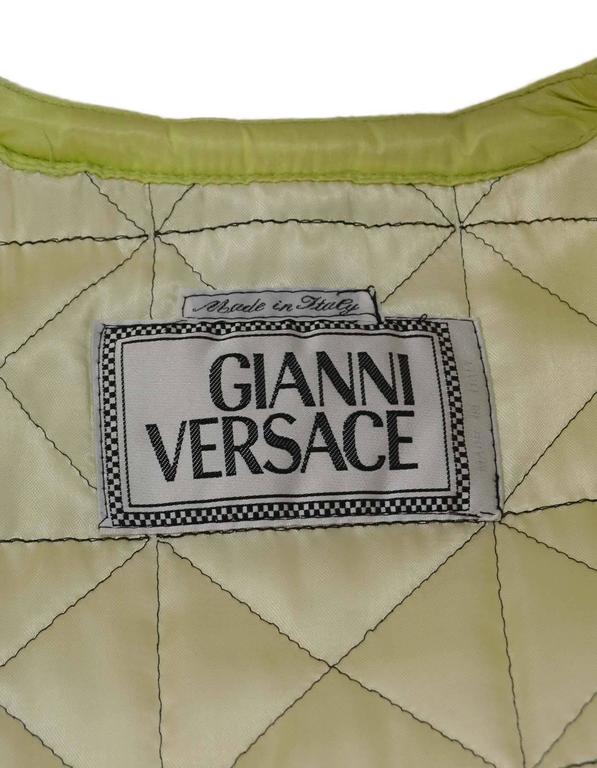 Versace Vintage Lime Green Quilted Puffer Coat For Sale at 1stDibs ...