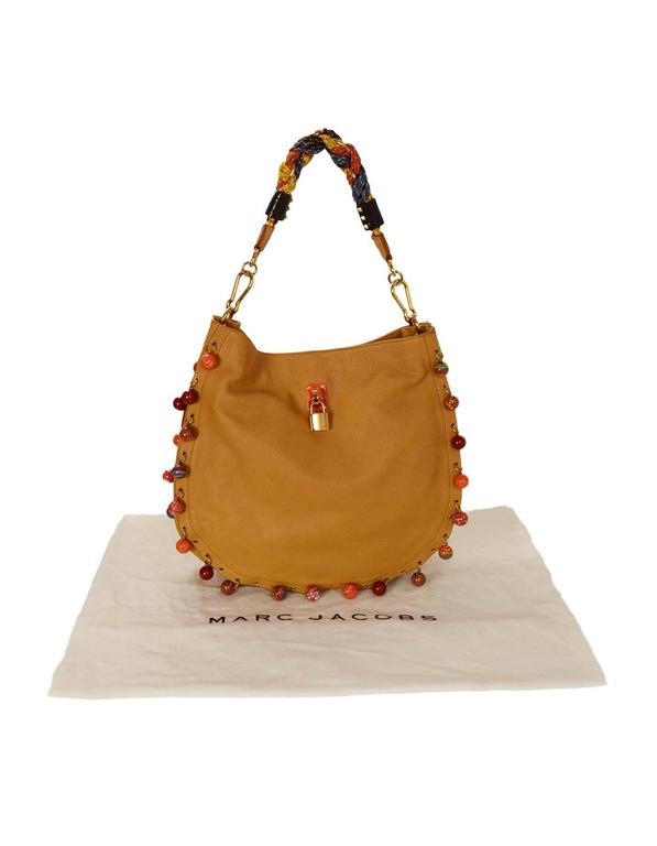 Marc Jacobs Multi-Colored Beaded Tan Daisy Hobo Bag GHW For Sale at 1stDibs