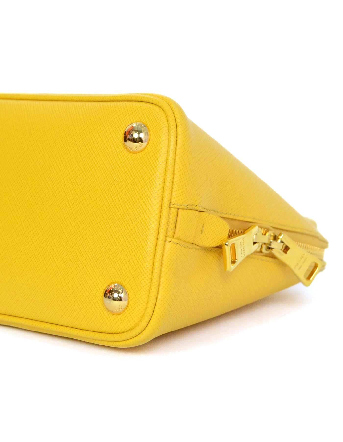 Prada Yellow Mini Promenade Saffiano Bag with GHW and Dust bag at ...