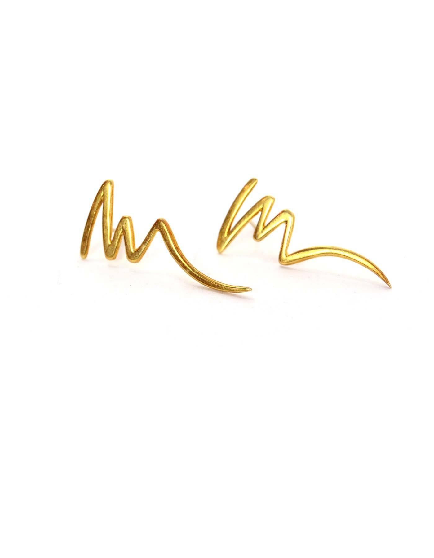 Tiffany and Co. Paloma Picasso 18k Gold Scribble Earrings at 1stDibs