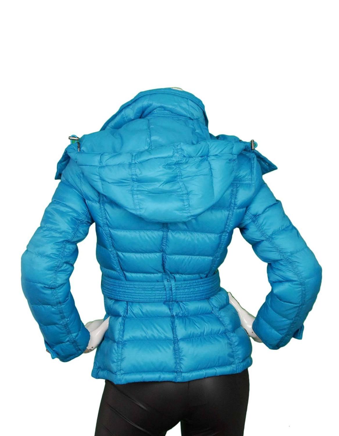 Burberry Brit Turquoise Puffer Jacket Sz S For Sale at 1stdibs